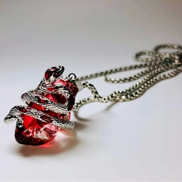 Accessories | Serpent Wrapped Heart Metallic Snake Anatomy Cardiac ...